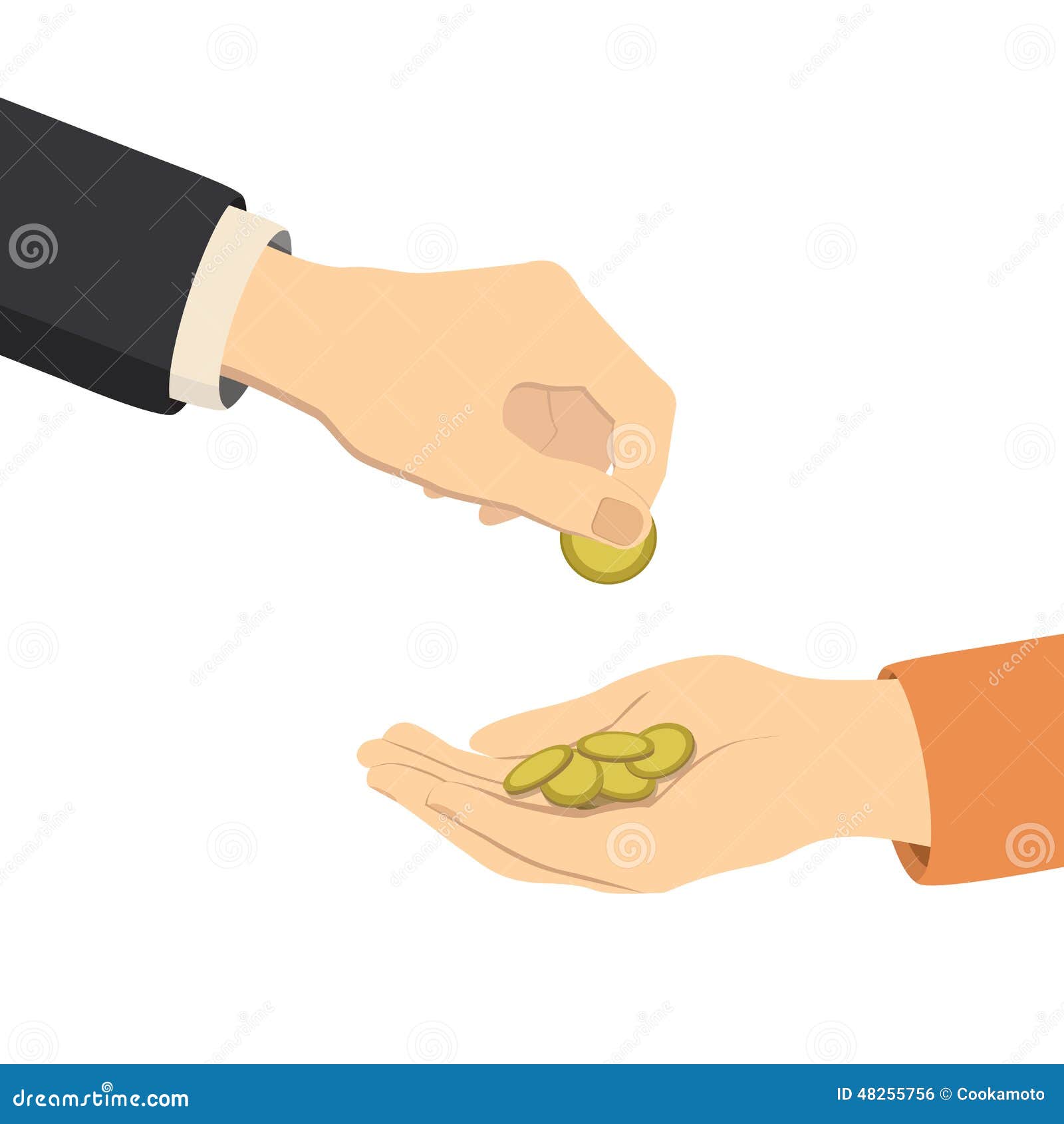 Manos Que Dan Y Que Reciben El Dinero, Vector Ilustración del Vector ...