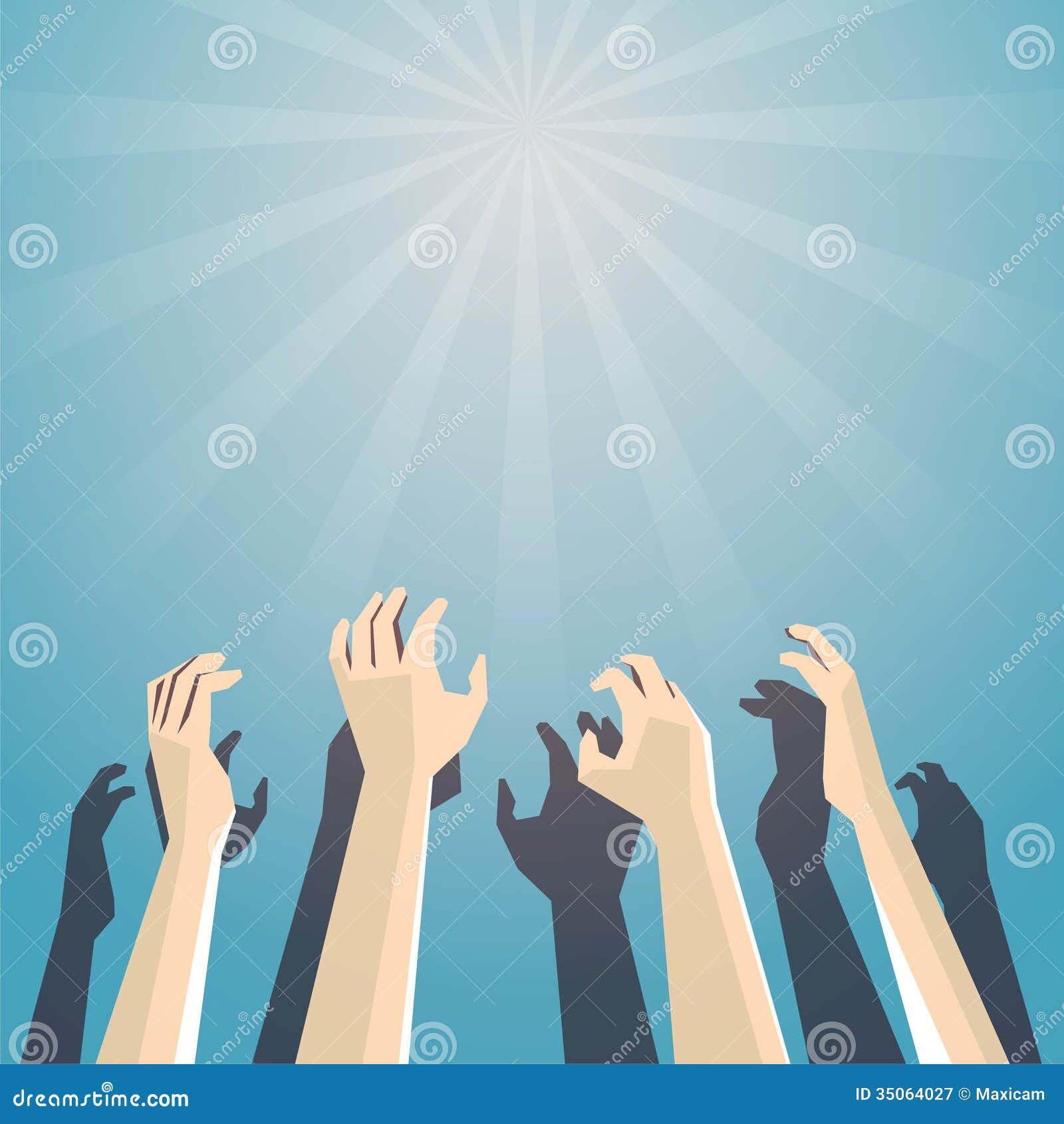 Manos Que Intentan Alcanzar Algo Stock de ilustración - Ilustración de ...