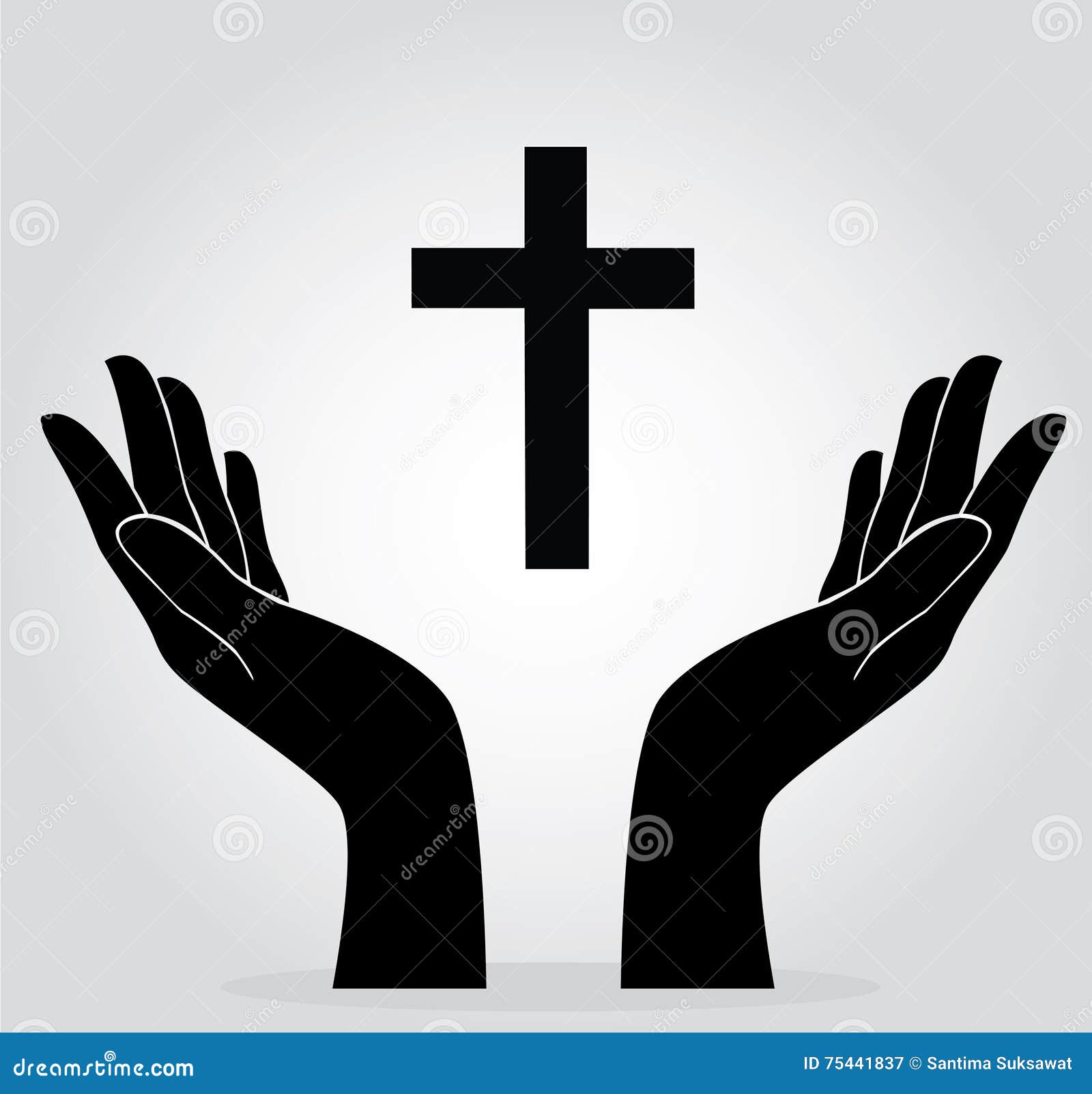 Manos Que Llevan a Cabo La Cruz Ilustración del Vector - Ilustración de ...