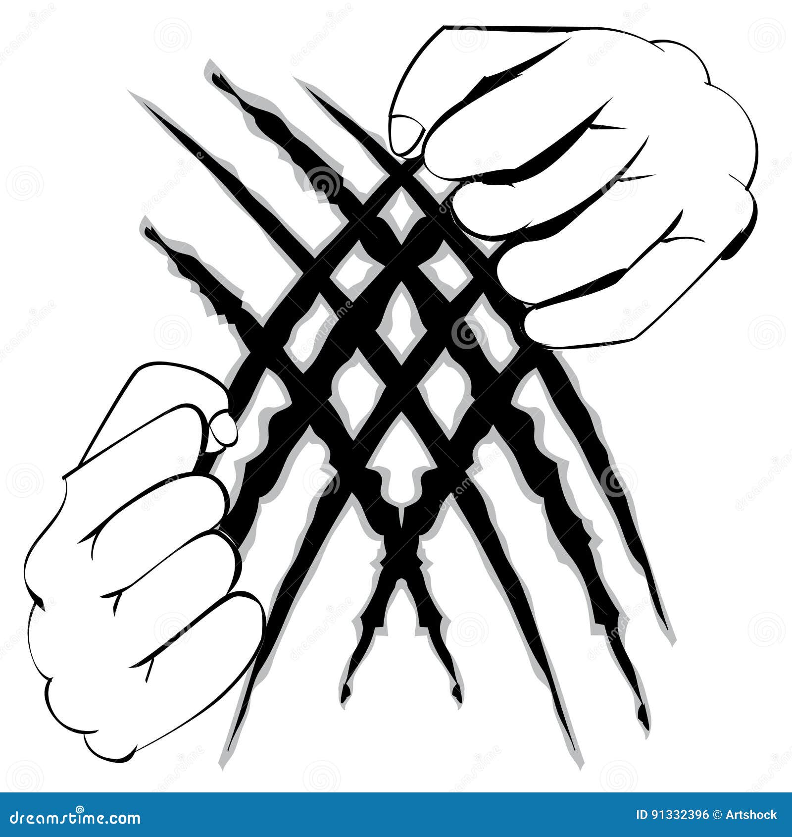 Manos Que Rasgan La Superficie Ilustración del Vector - Ilustración de ...