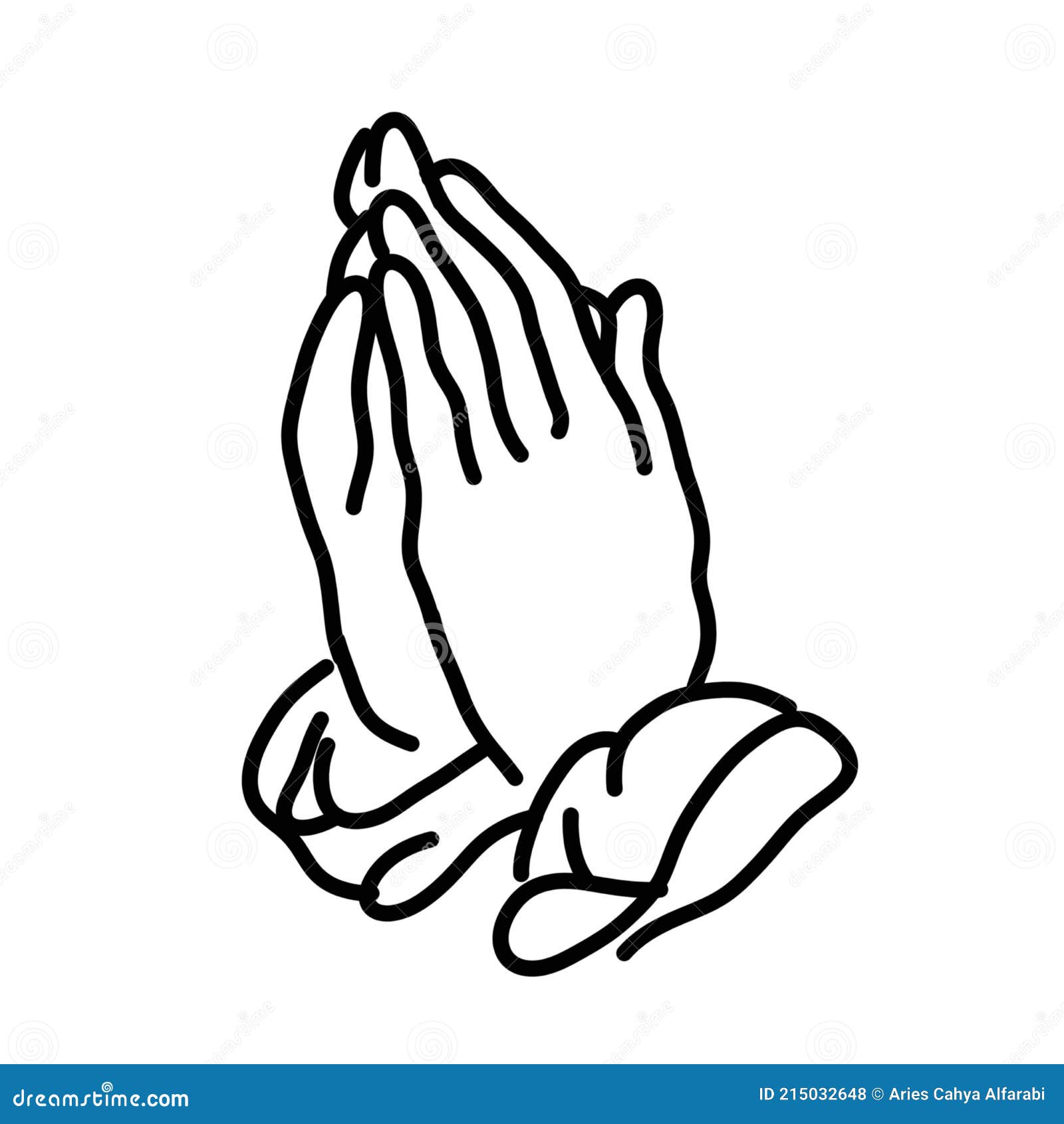 Manos Que Rezan Silueta Ramadhan Stock de ilustración - Ilustración de ...