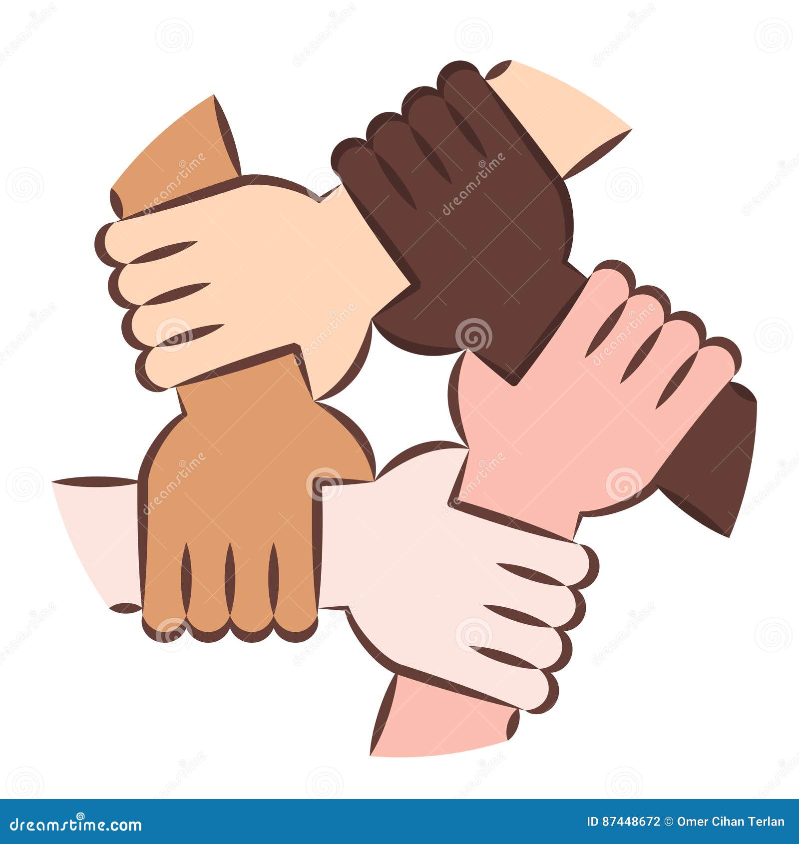 Manos Que Se Detienen Para La Solidaridad Ilustración del Vector ...