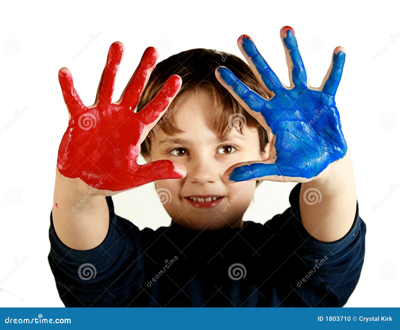 Manos rojas y azules foto de archivo. Imagen de juventud - 1803710