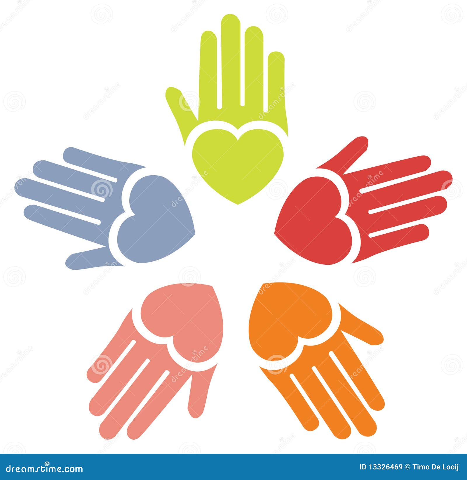Manos unidas ilustración del vector. Ilustración de color - 13326469