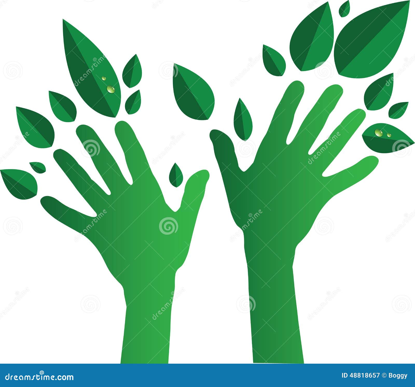 Manos Verdes Stock de ilustración - Imagen: 48818657