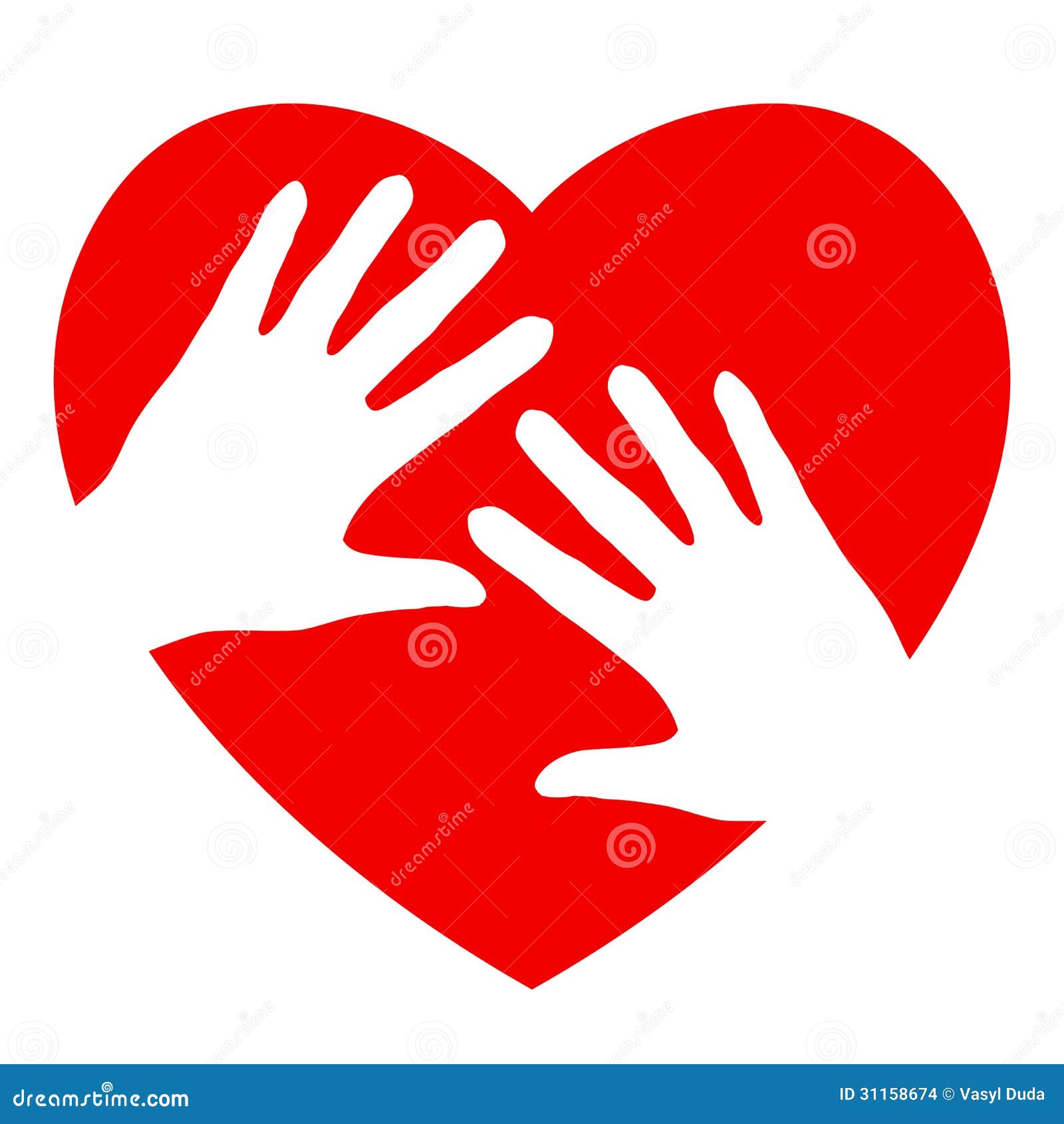 Manos y corazón ilustración del vector. Ilustración de padre - 31158674