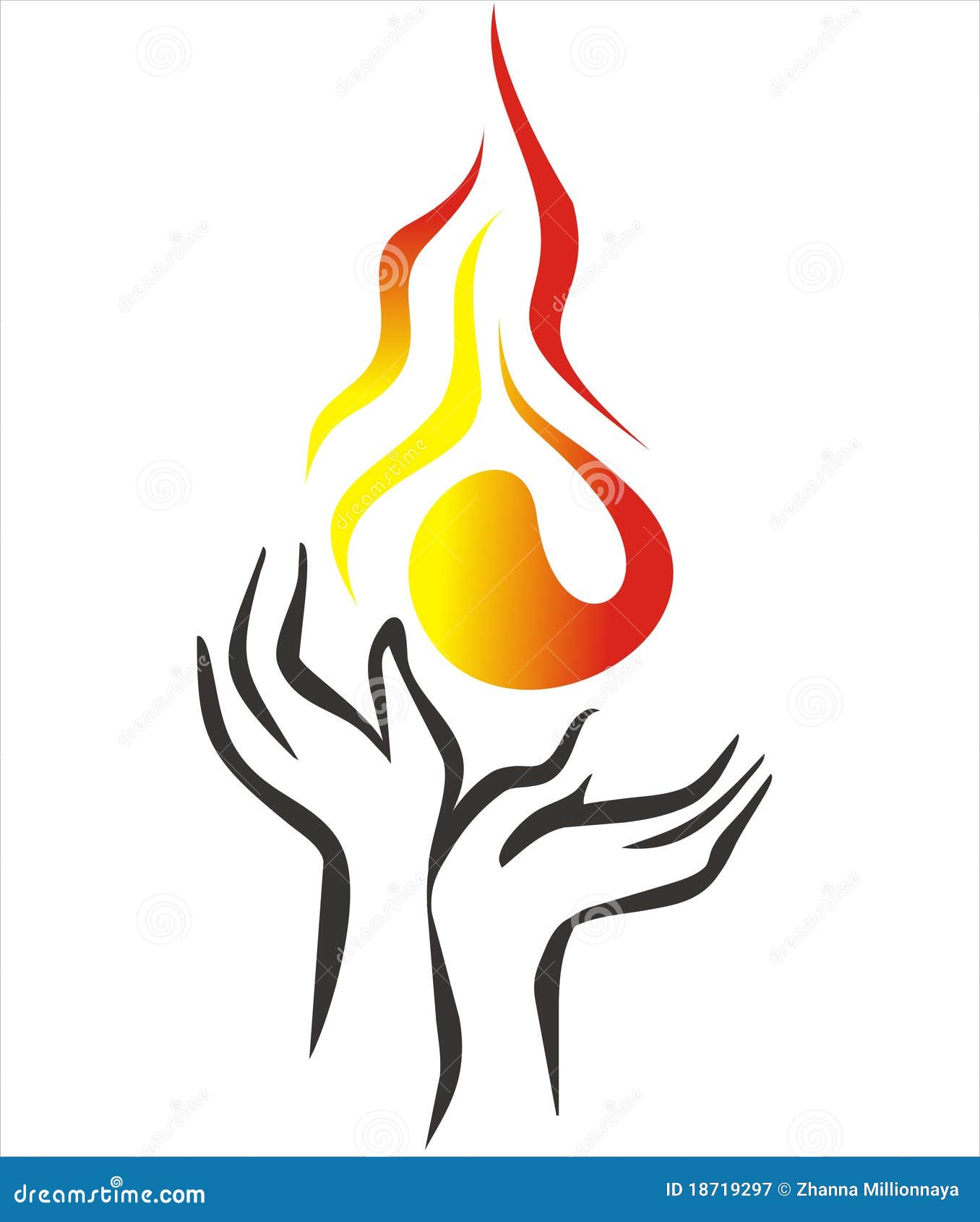 Manos y fuego ilustración del vector. Ilustración de mano - 18719297