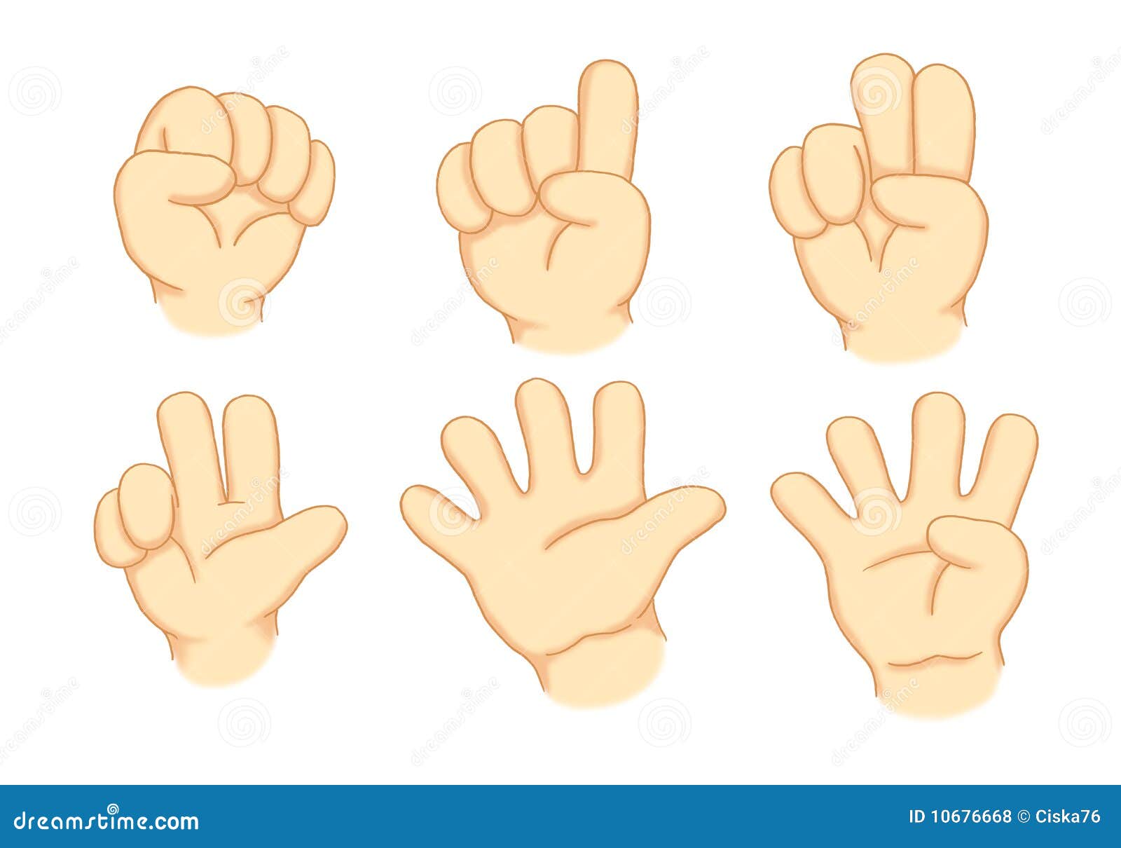 Manos y números stock de ilustración. Ilustración de cabrito - 10676668