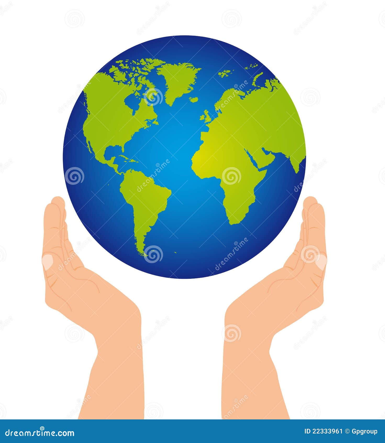 Manos y planeta ilustración del vector. Ilustración de fondo - 22333961