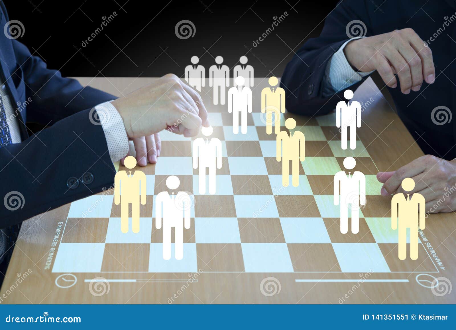 Manpower Planning on a Draughtboard Stock Image - Image of control ...