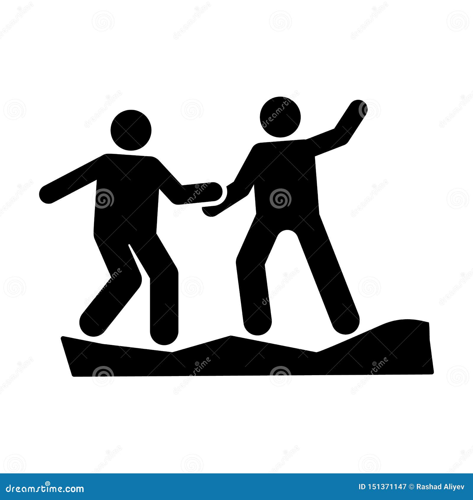 Mans Adventure Help Mountain Climb Icon. Element of Pictogram Adventure ...