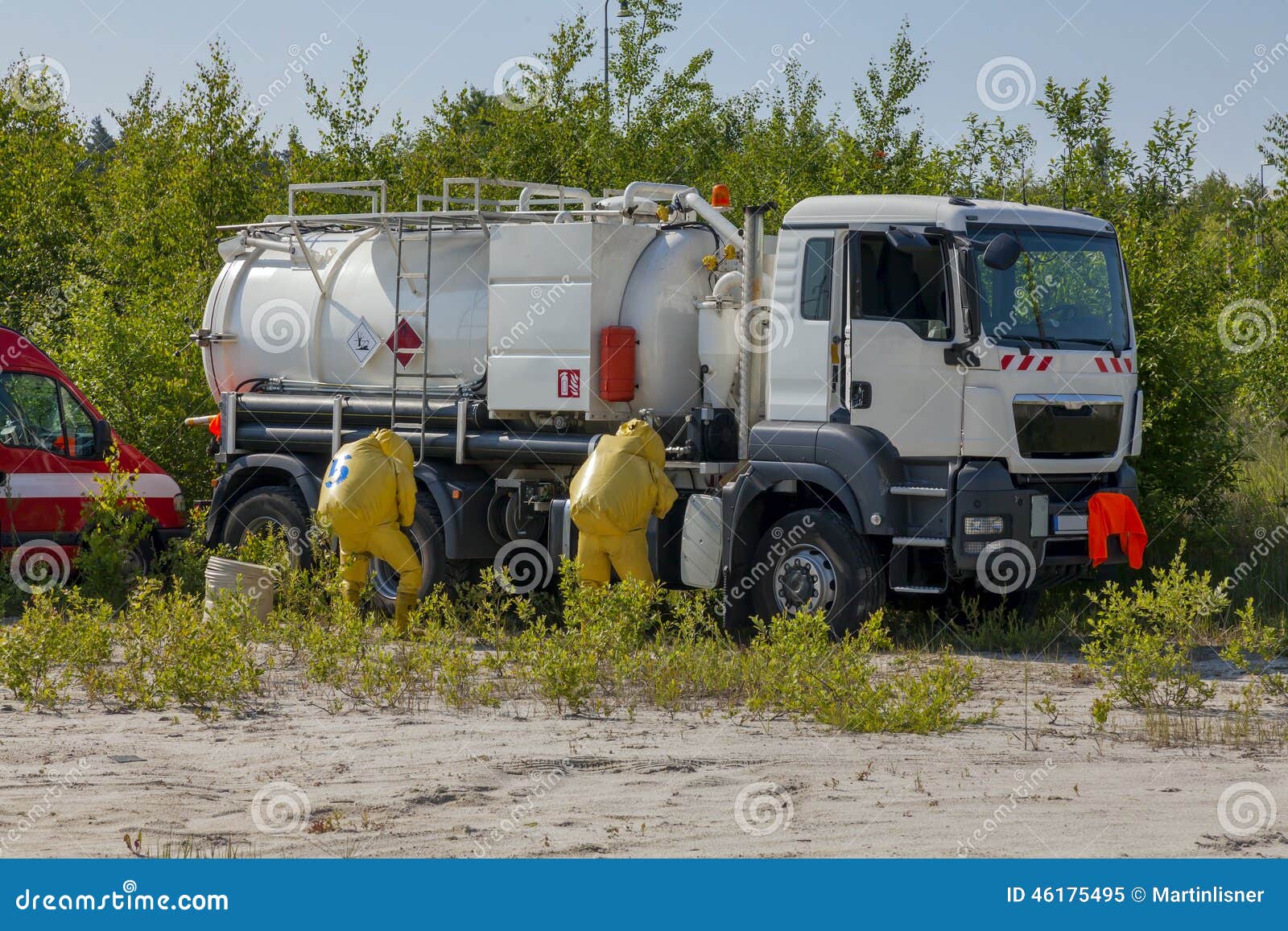 Mans with Briefcase in Protective Hazmat Suit, Tank Stock Image - Image ...