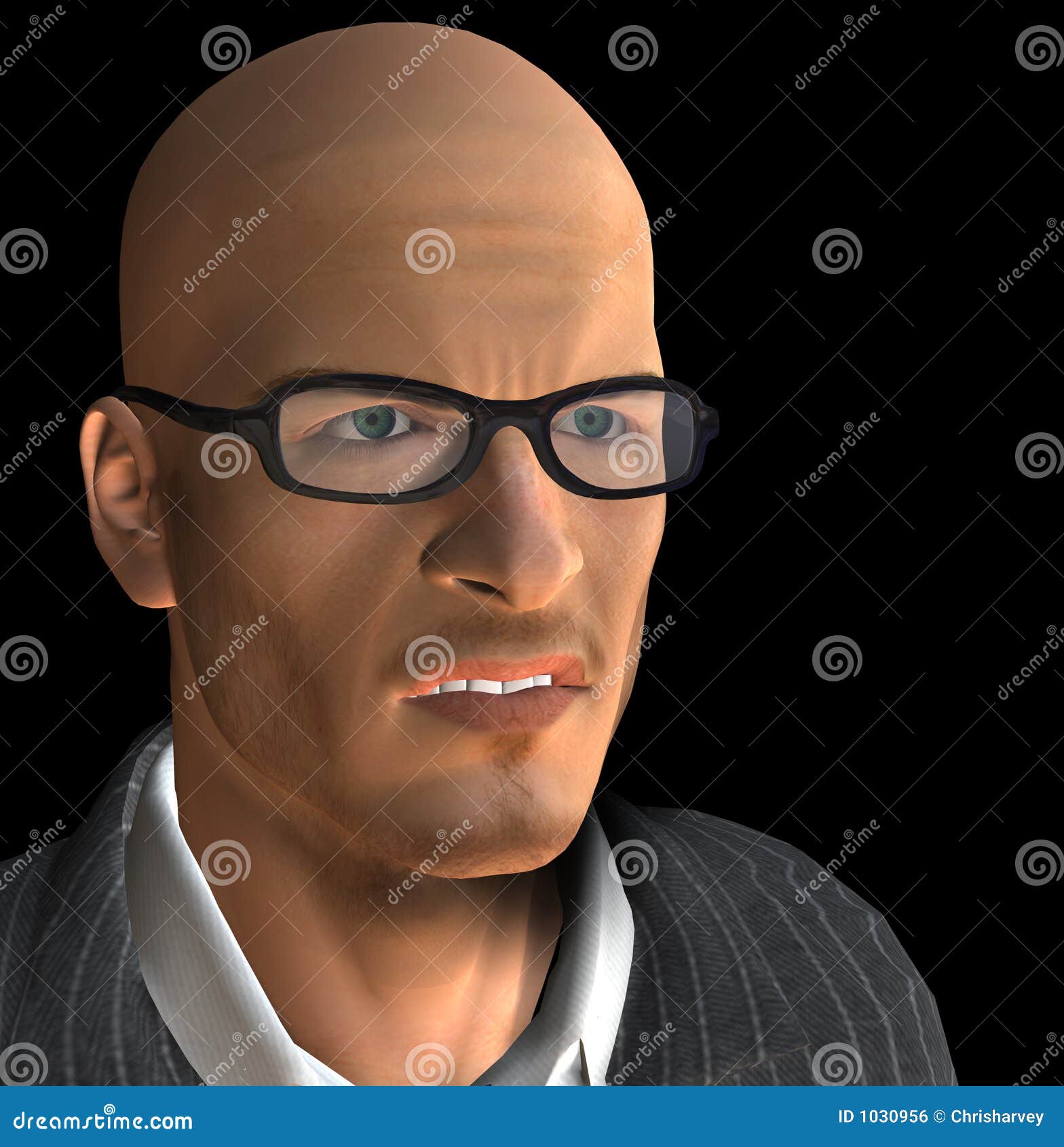 Mans Face 14 stock photo. Image of black, displeasure - 1030956