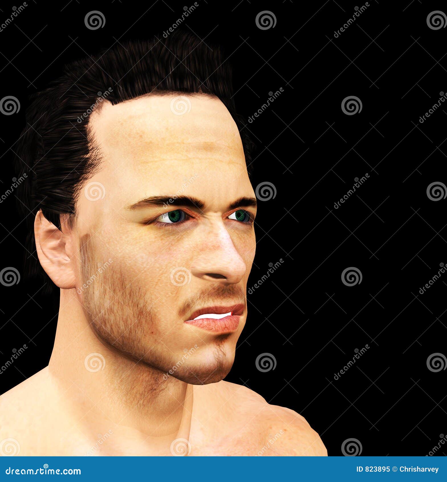 Mans Face 29 stock illustration. Illustration of expressive - 823895