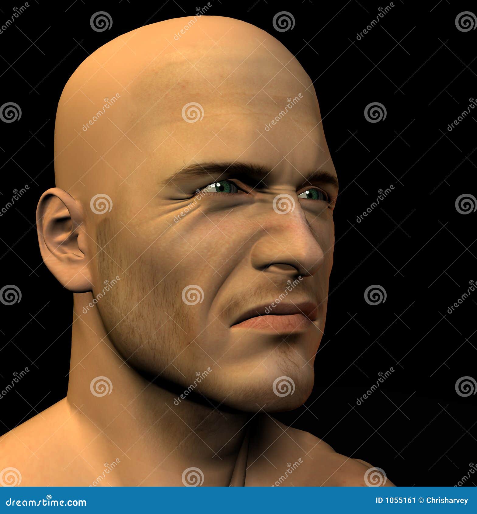 Mans Face 6 stock illustration. Illustration of displeased - 1055161