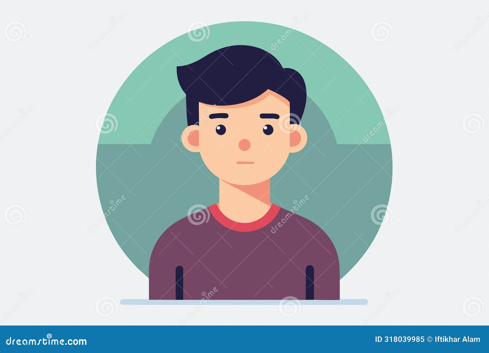 A Mans Face is Shown in a Circle, Centered and Focused, Sentence ...