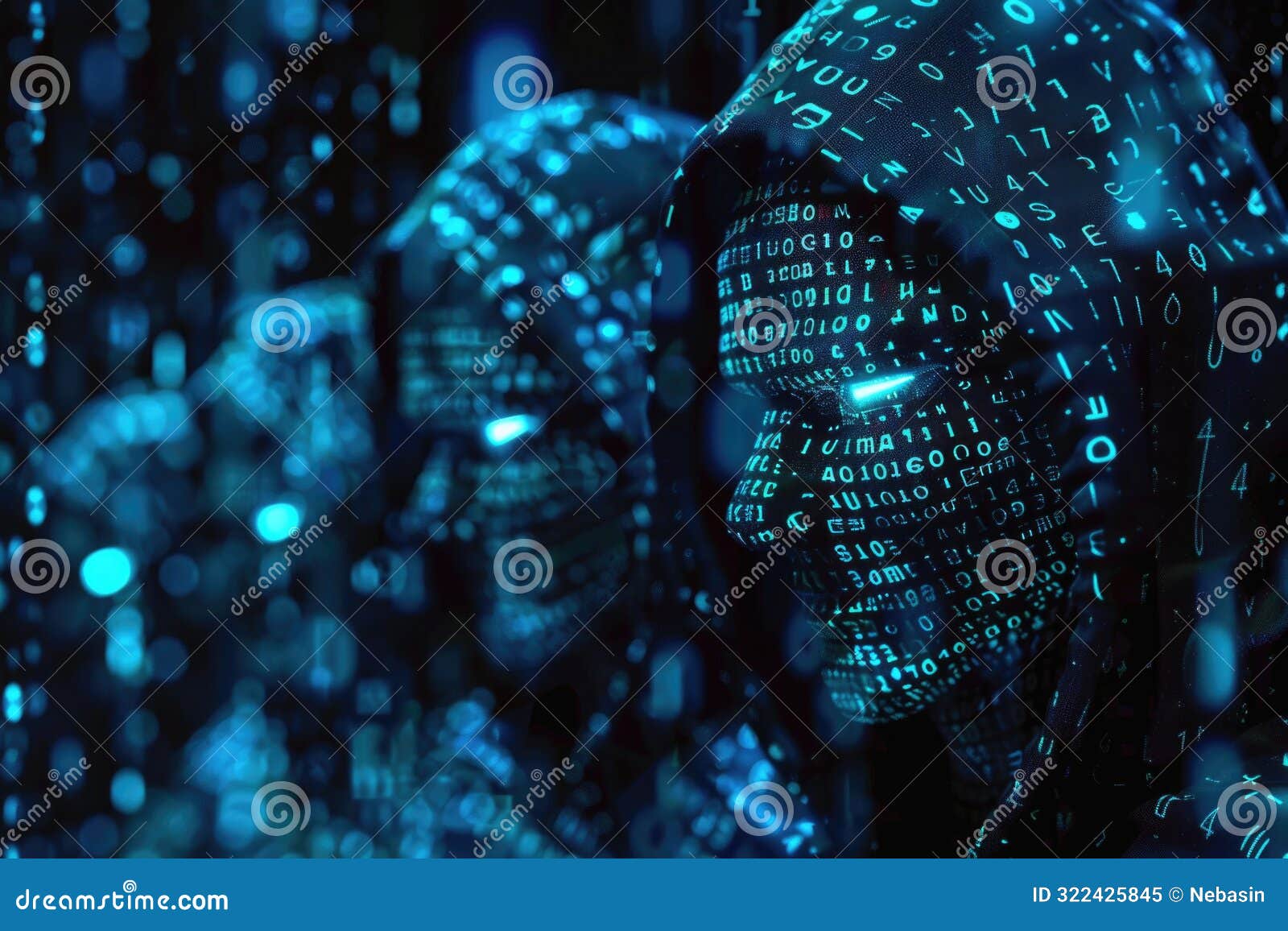 A Mans Face is Surrounded by an Array of Numbers, Creating a ...