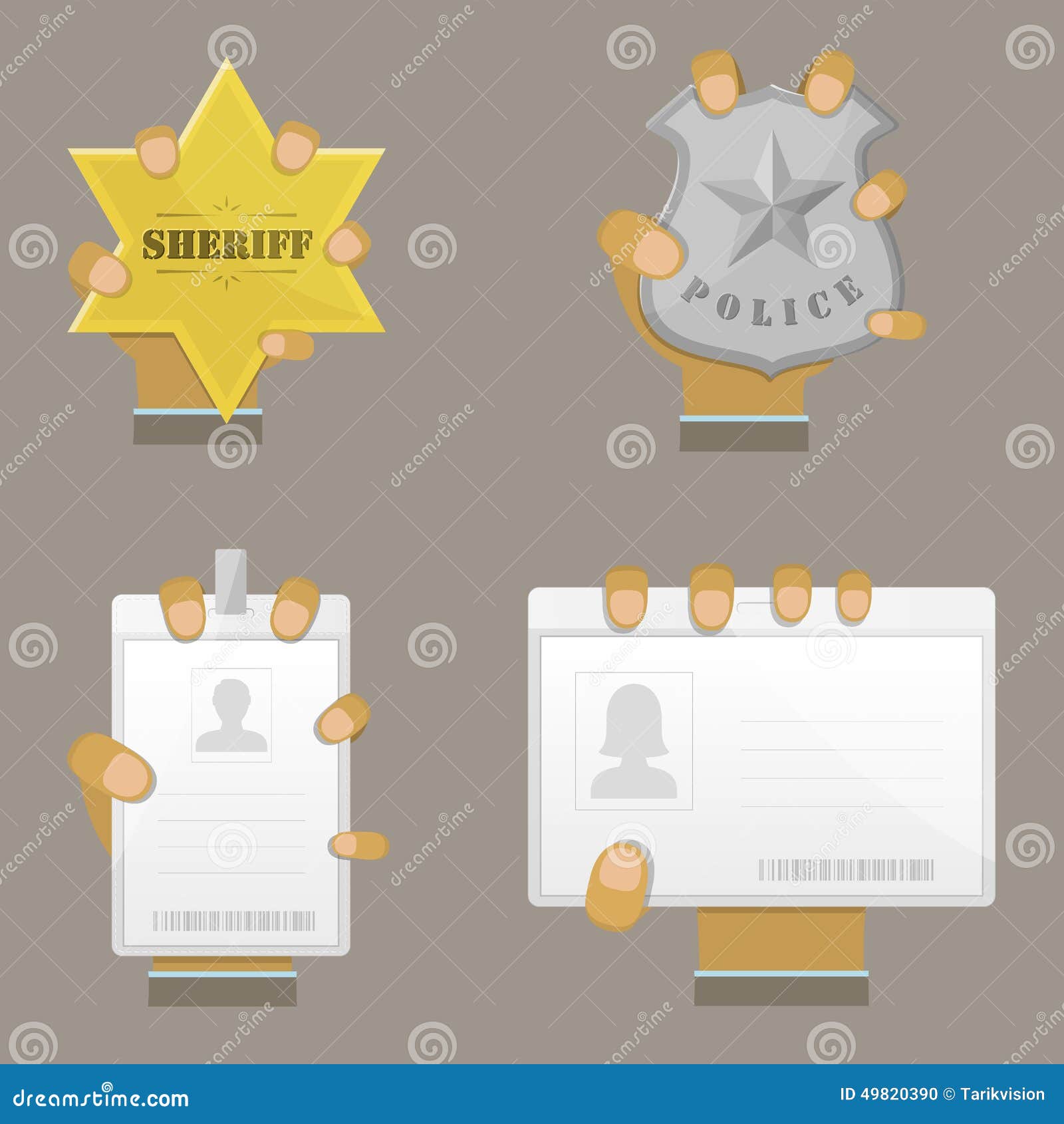 Mans Hand Holding Different Badges. Stock Vector - Illustration of hand ...