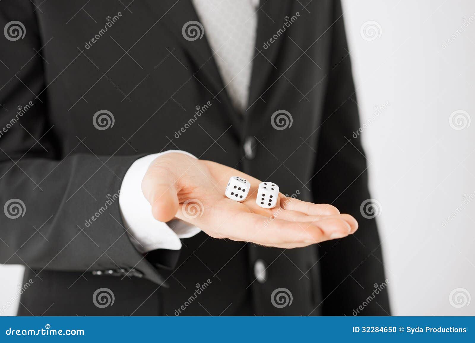 Mans Hand Holding White Casino Dice Stock Photo - Image of addiction ...