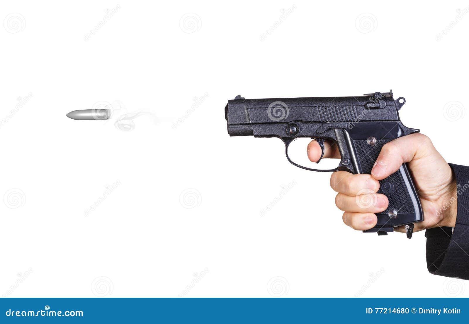 Mans hand shot from a gun. stock photo. Image of black - 77214680