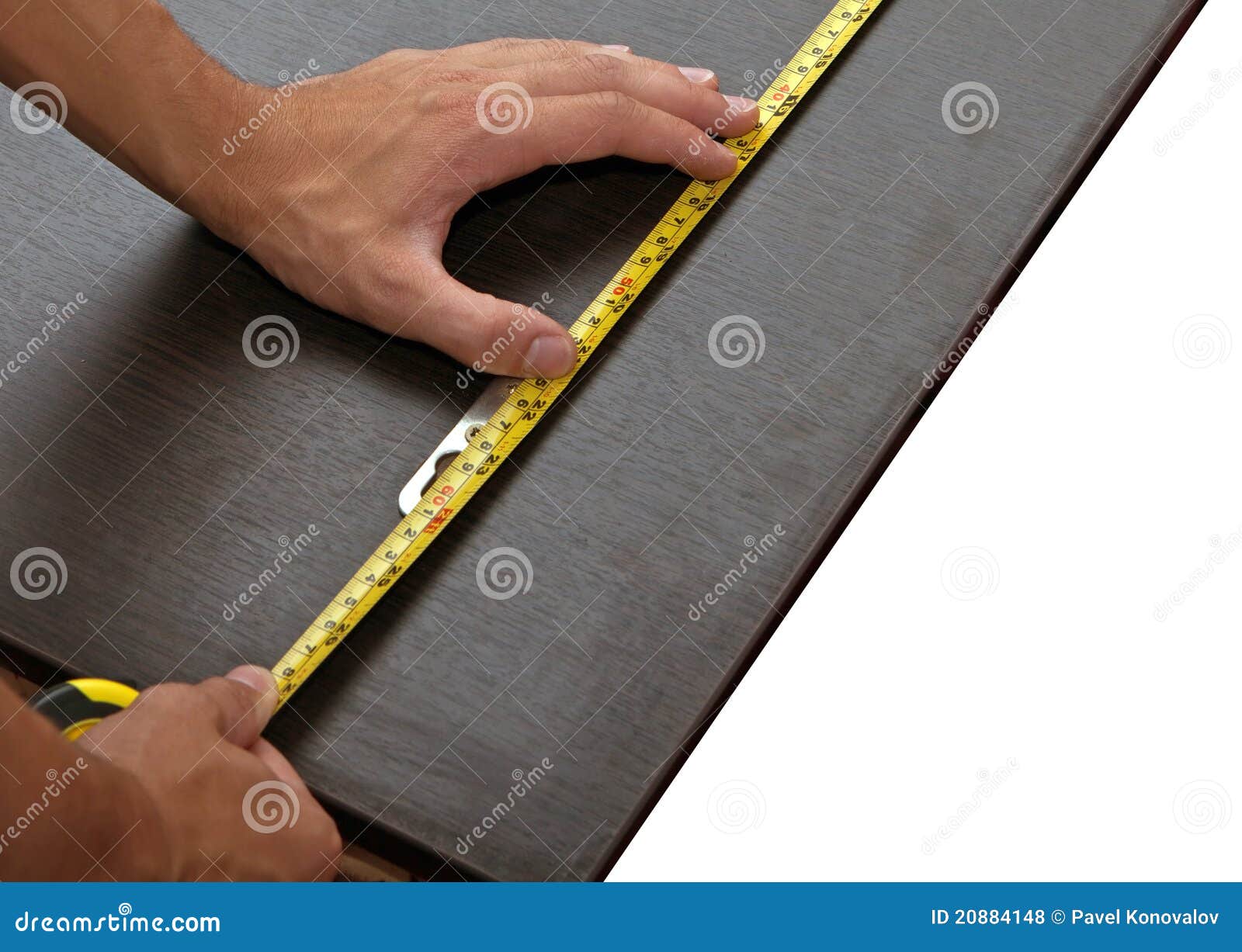 Mans Hand Using Tape Measure Stock Photo - Image of caucasian, inch ...