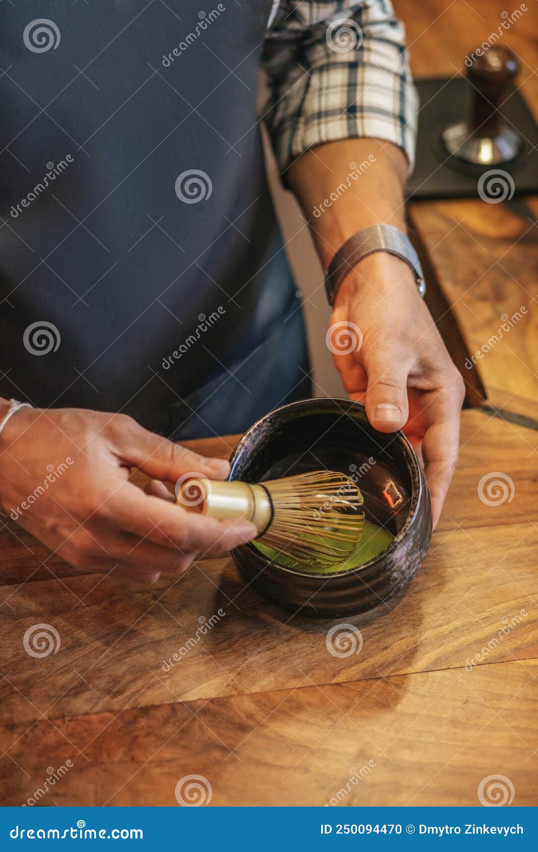 Mans Hands Churning Liquid in Round Container Stock Photo - Image of ...