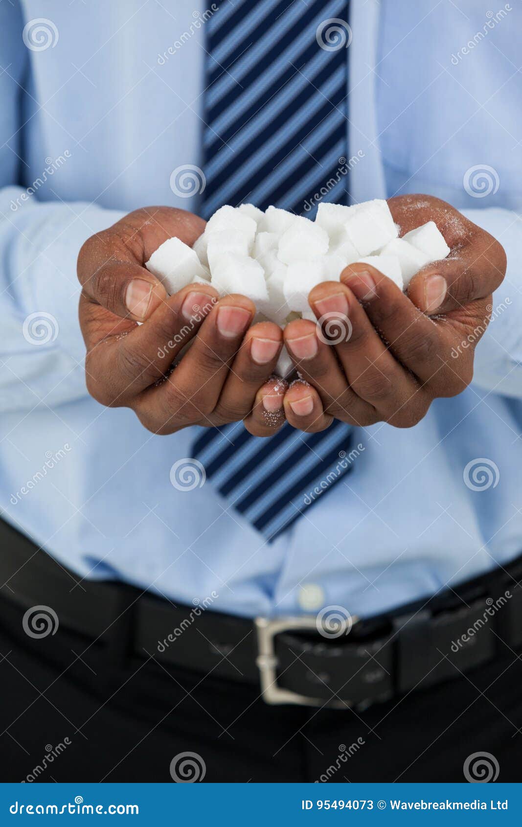 Mans Hands Cupped with Sugar Cubes Stock Image - Image of career ...