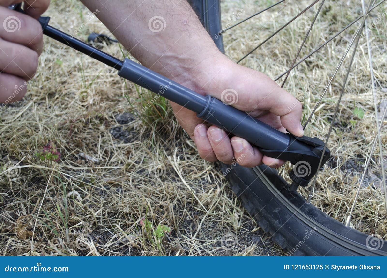 Bicycle Boot Pump stock image. Image of blurred, inflation - 121653125