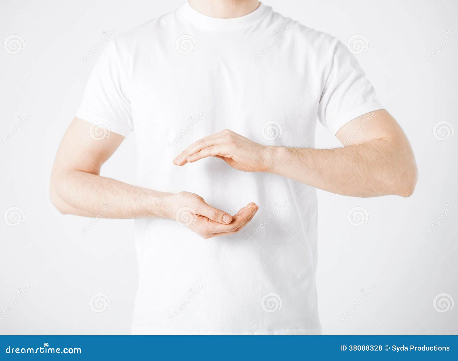 Mans Hands Showing Something Stock Photo - Image of closeup, advert ...