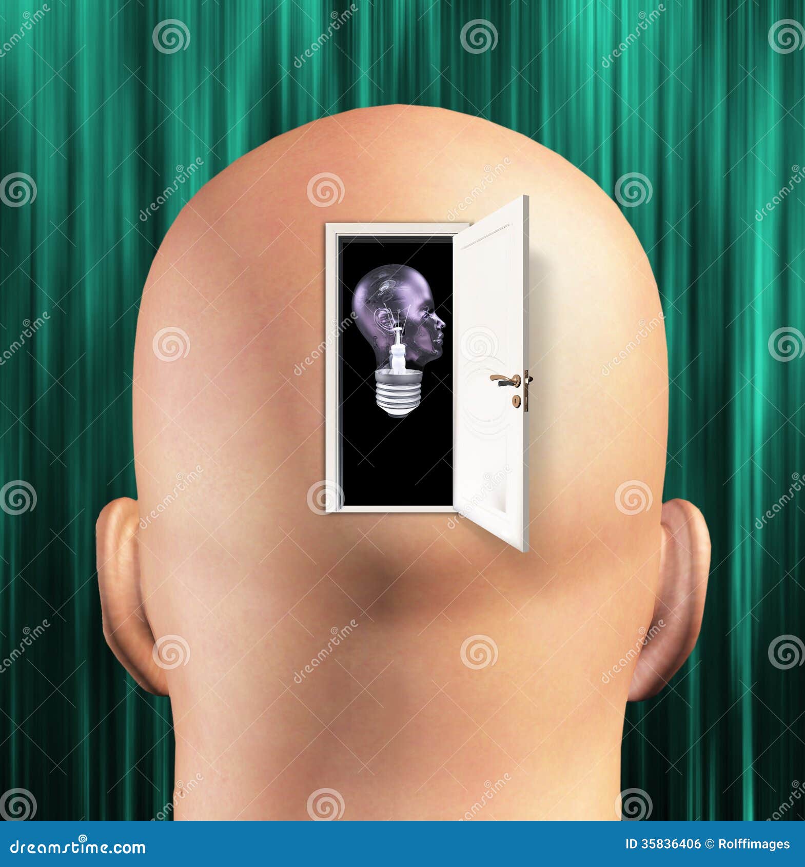 Mans mind stock illustration. Illustration of doorway - 35836406