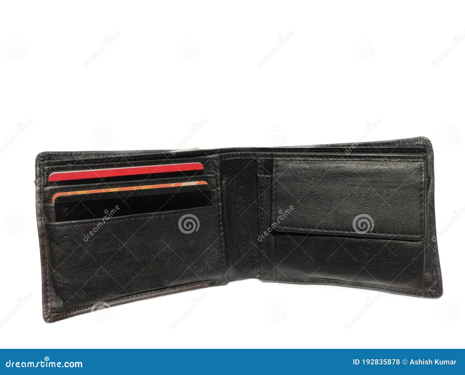 Mans Open Wallet on White Isolated Background Stock Photo - Image of ...