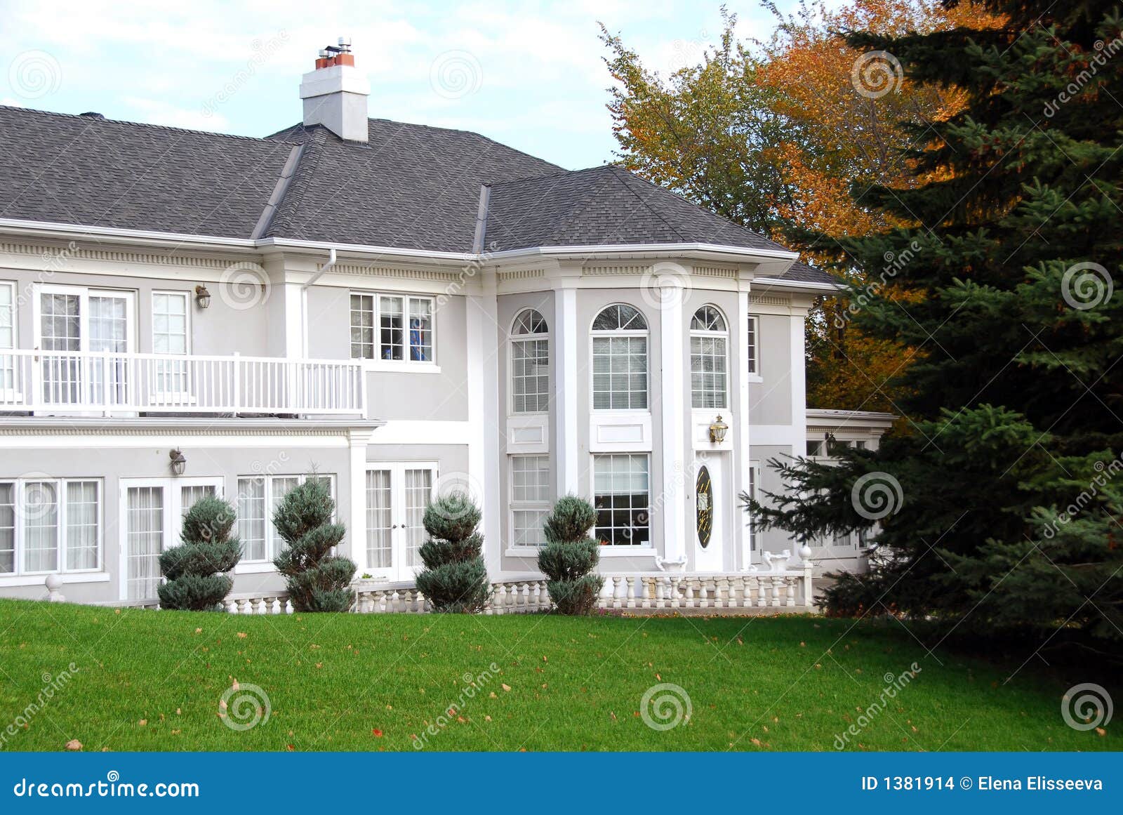 Mansion stock photo. Image of executive, balcony, grand - 1381914