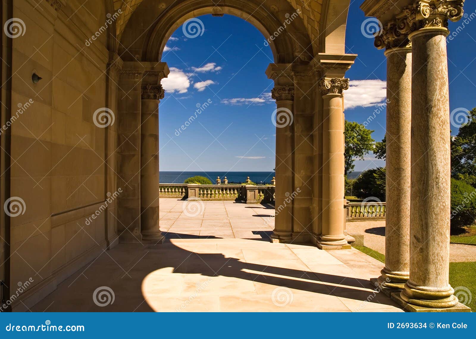 Mansion Archway to patio editorial stock image. Image of island - 2693634