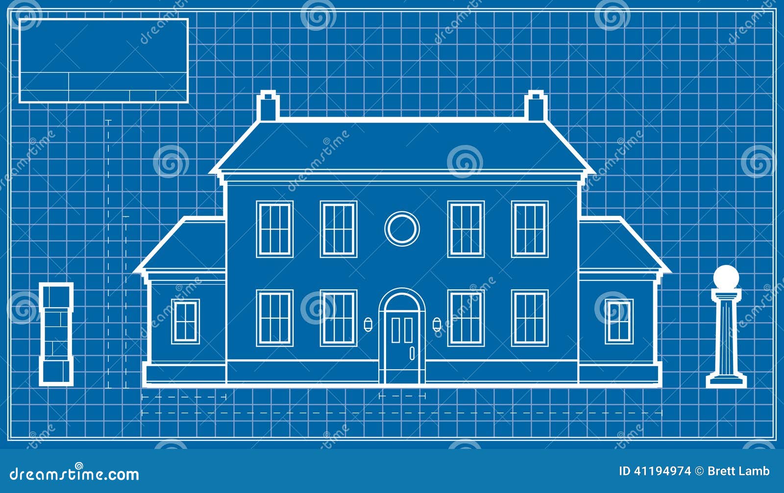 Mansion Blueprint stock illustration. Illustration of engineering ...