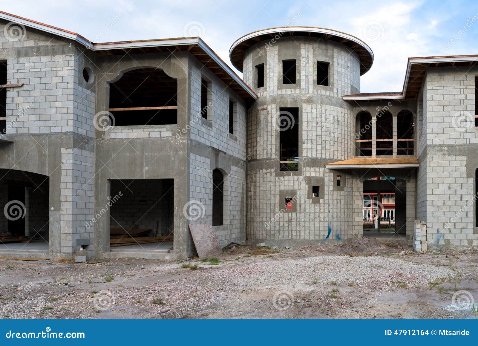 Mansion Home Under Construction Stock Photo - Image of real, block ...