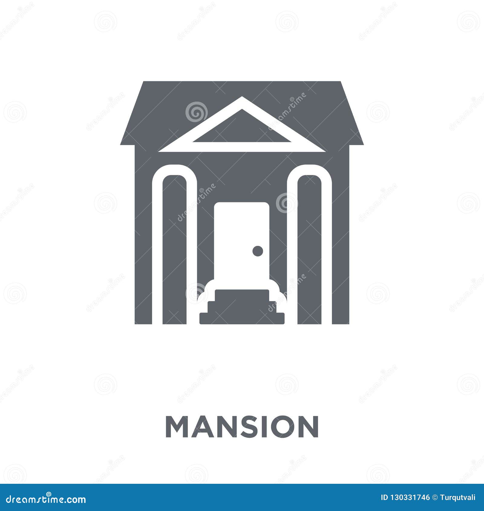 Mansion Icon In Trendy Design Style. Mansion Icon Isolated On White ...