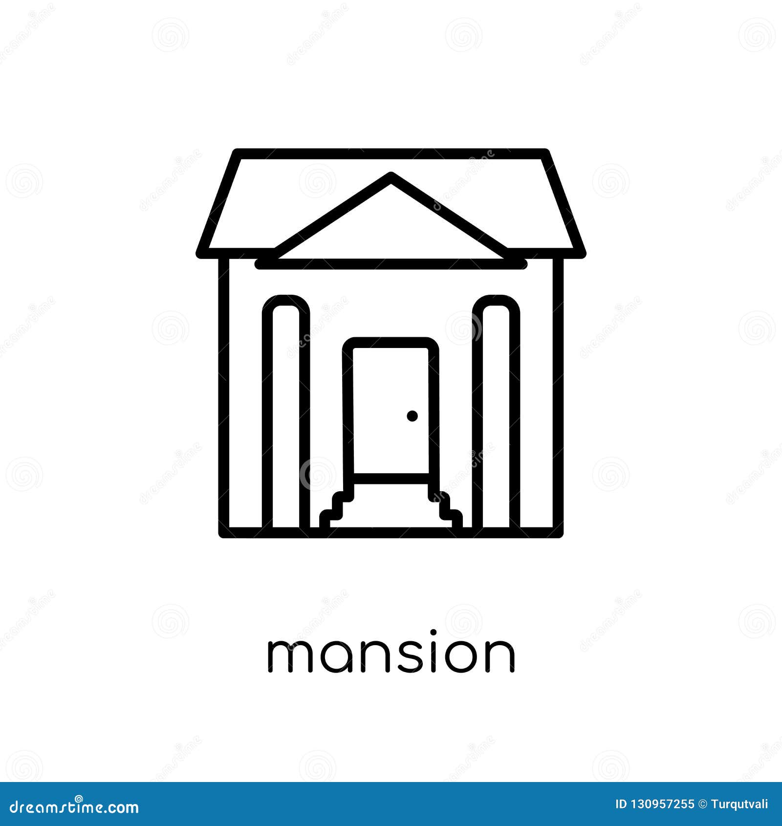Mansion Icon In Trendy Design Style. Mansion Icon Isolated On White ...