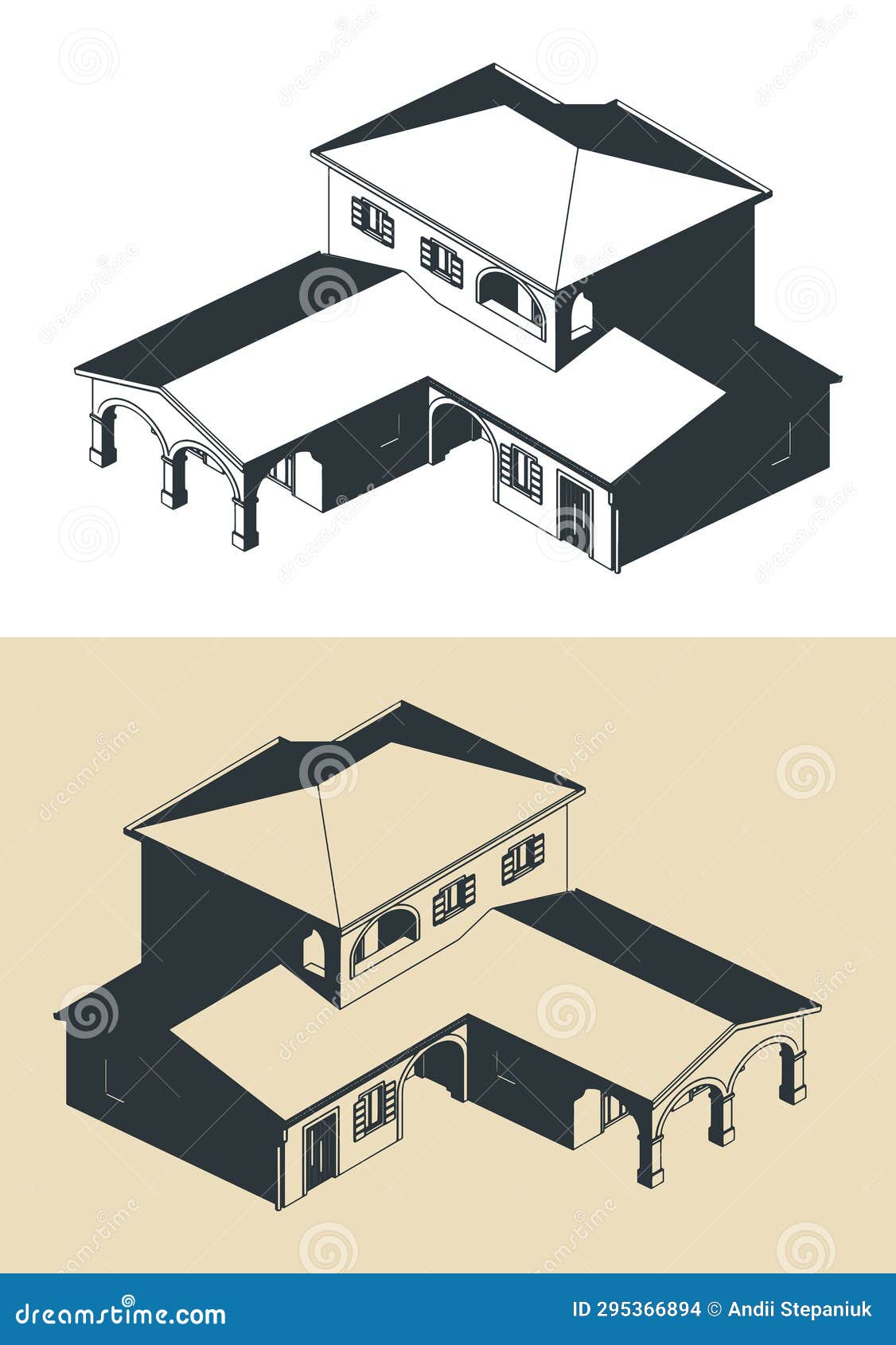 Mansion Isometric Illustrations Stock Vector - Illustration of real ...