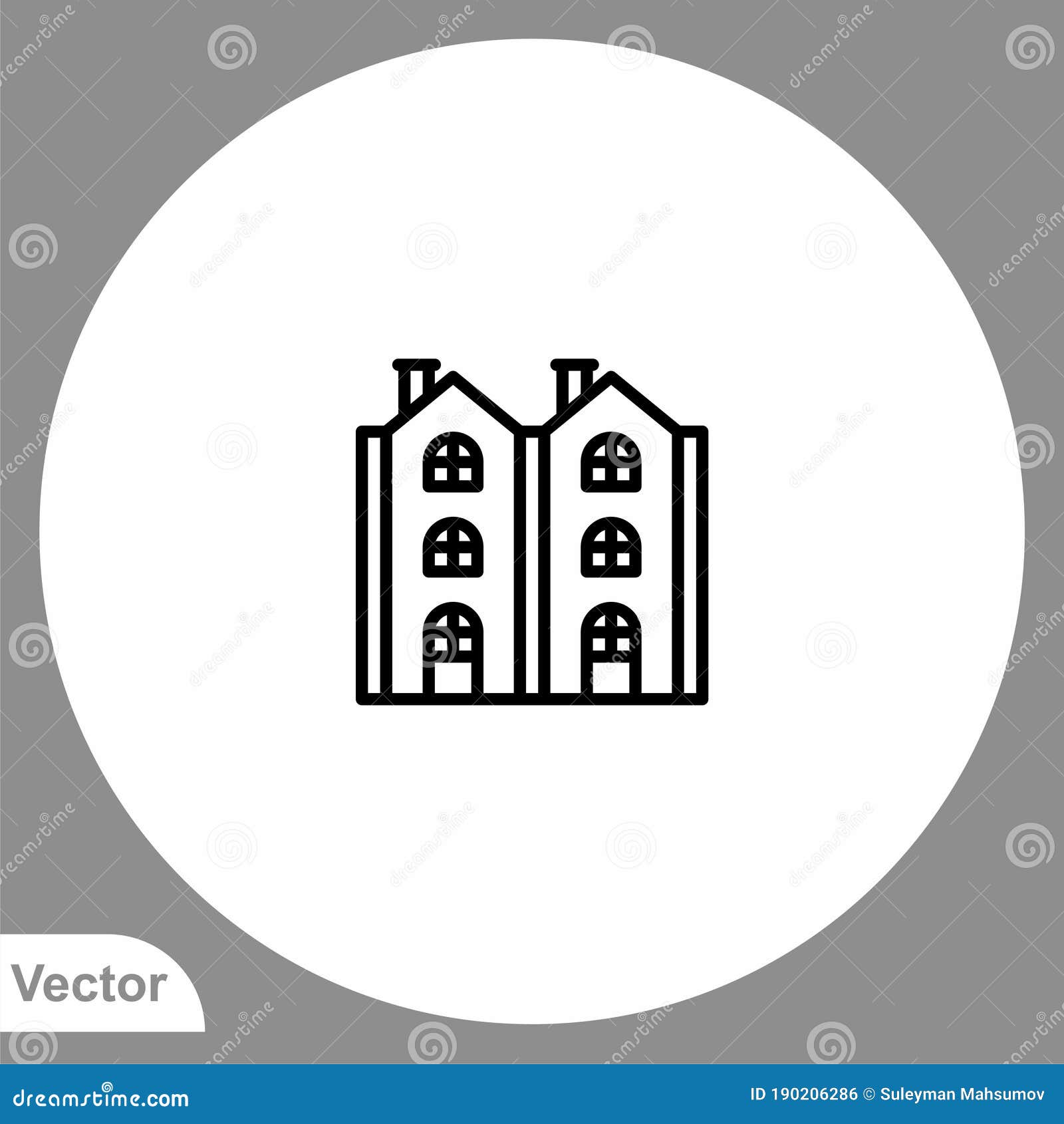 Mansion Vector Icon Sign Symbol Stock Vector - Illustration of business ...