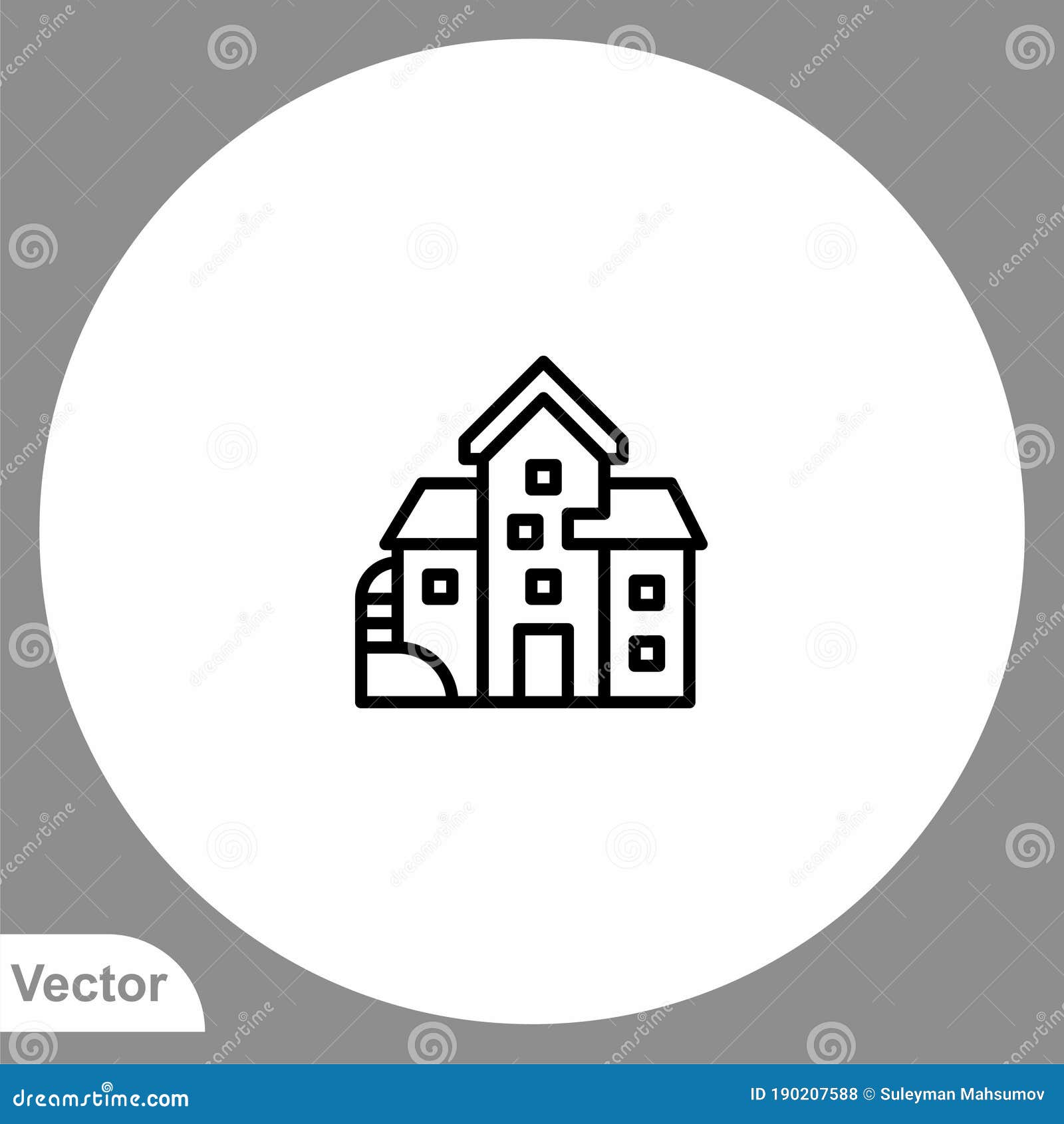 Mansion Vector Icon Sign Symbol Stock Vector - Illustration of estate ...
