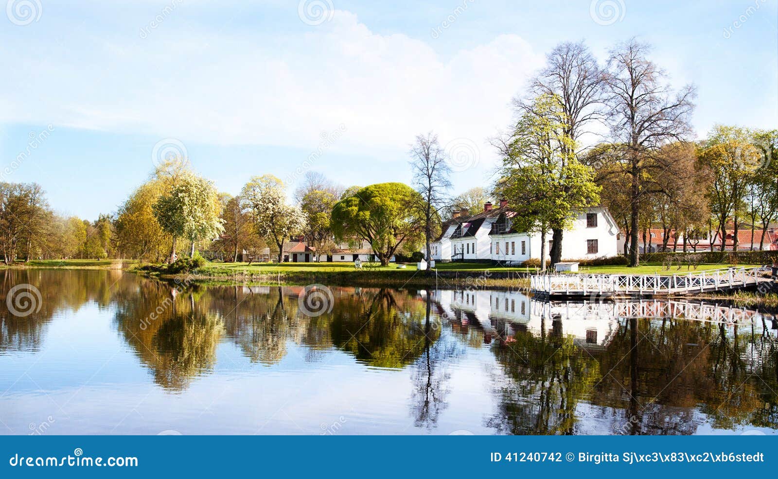 Mansion at the water. stock photo. Image of european - 41240742