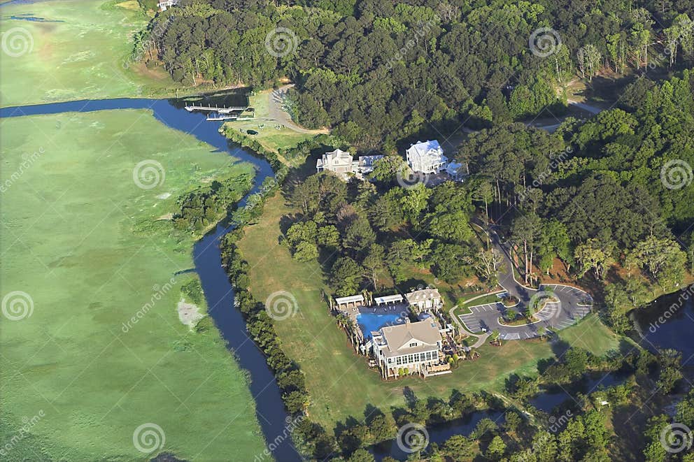 Mansions on the water stock image. Image of island, high - 12973061