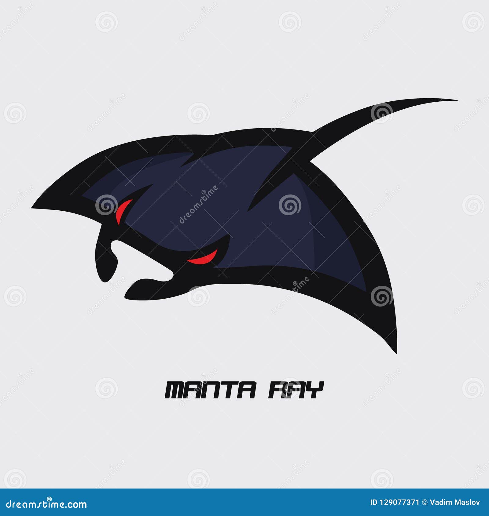 Manta ray colored icon. stock vector. Illustration of life - 129077371