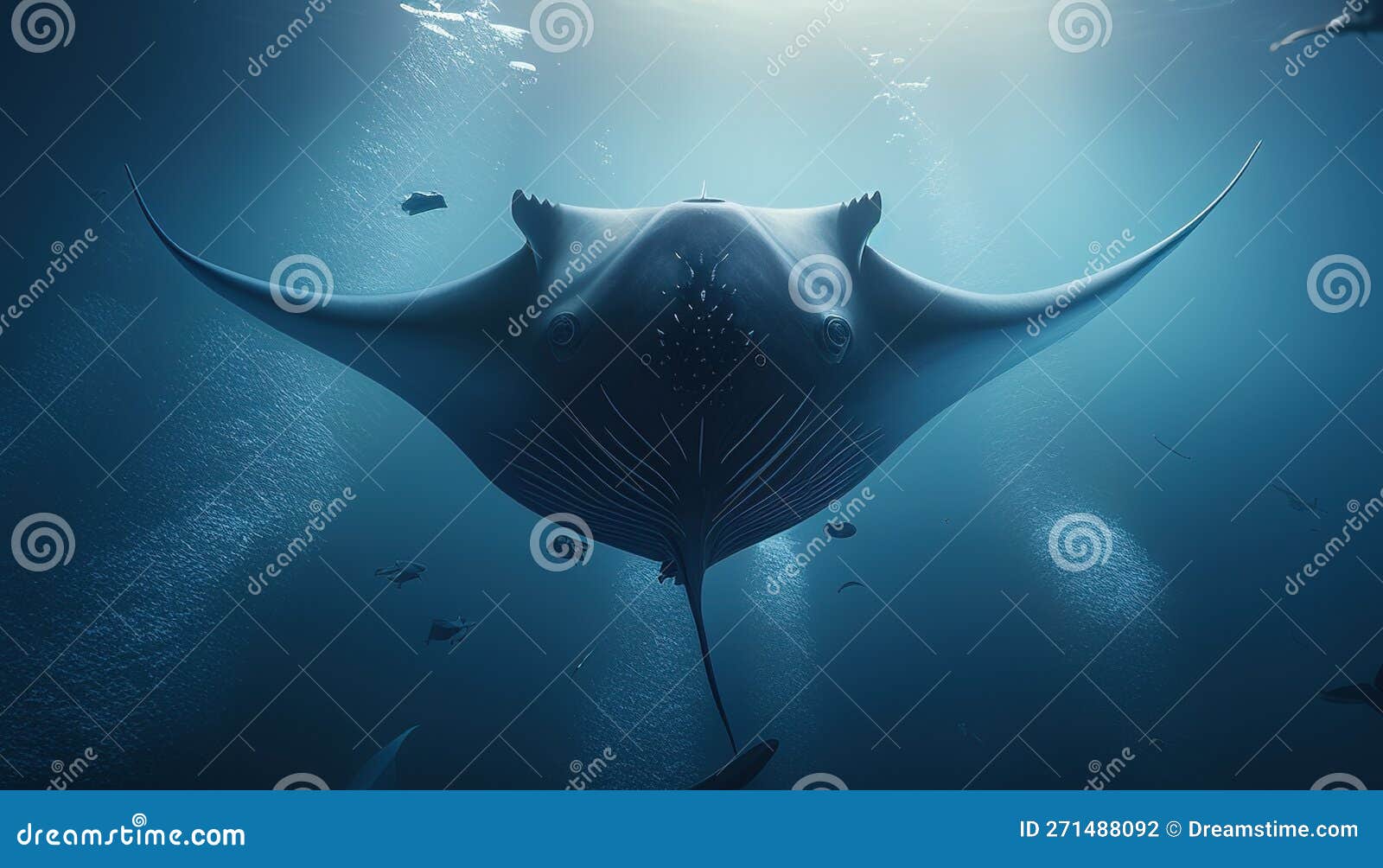 Manta Ray Monster Digital Art Illustration, Generative AI Stock ...