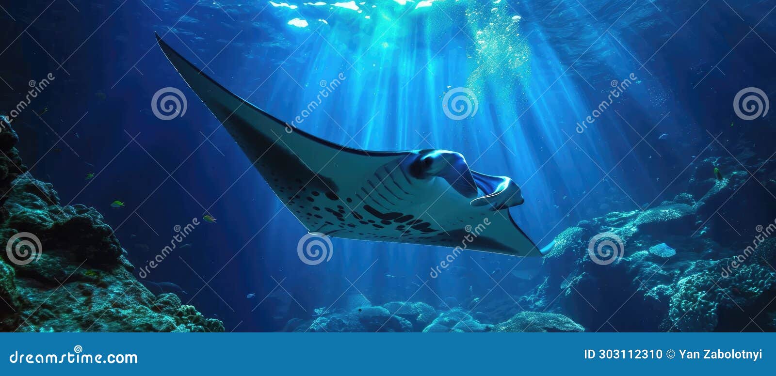 Manta Ray Night Dive Surreal Underwater Encounter in Kona Stock ...