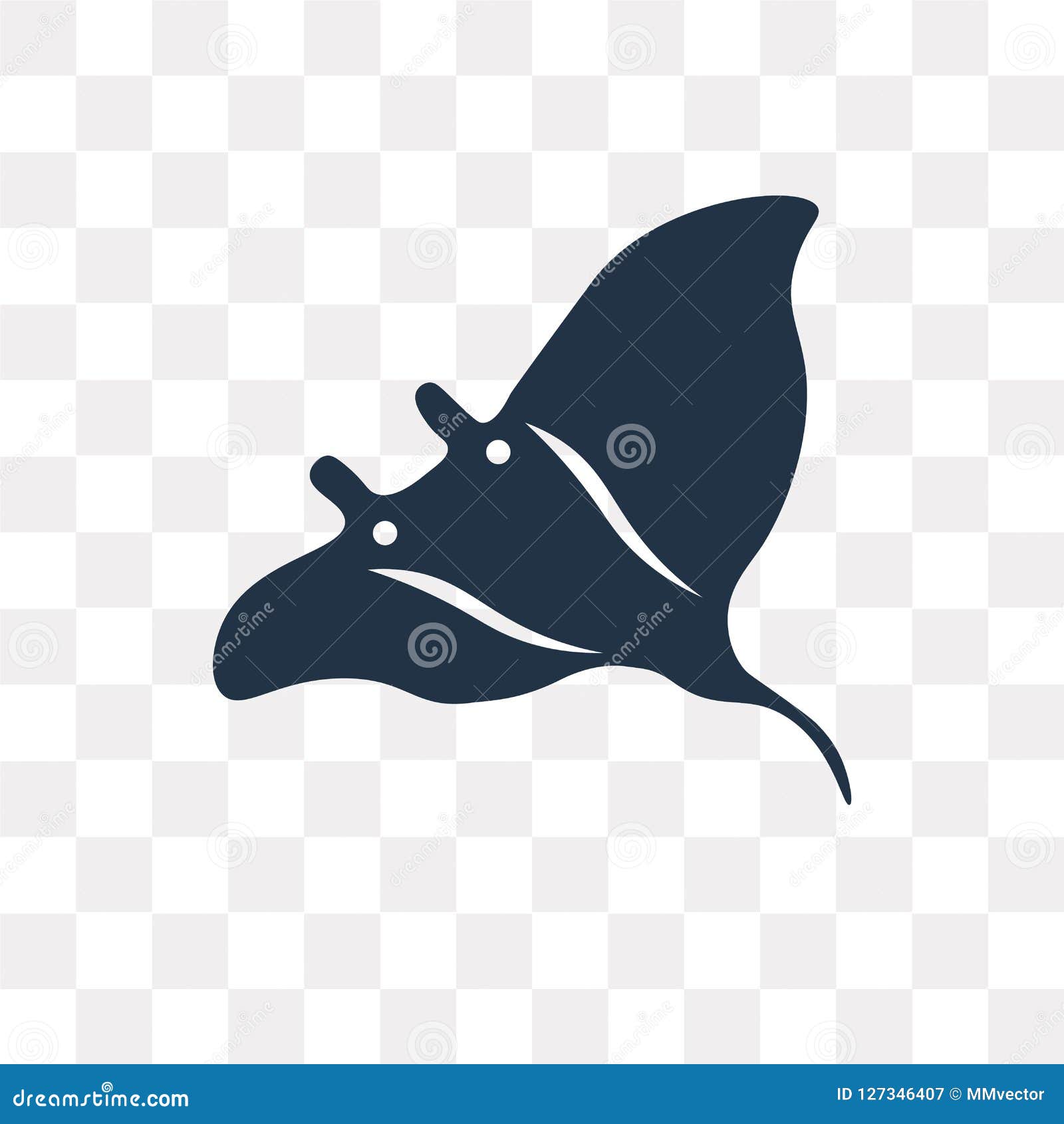 Manta Ray Vector Icon Isolated on Transparent Background, Manta Stock ...