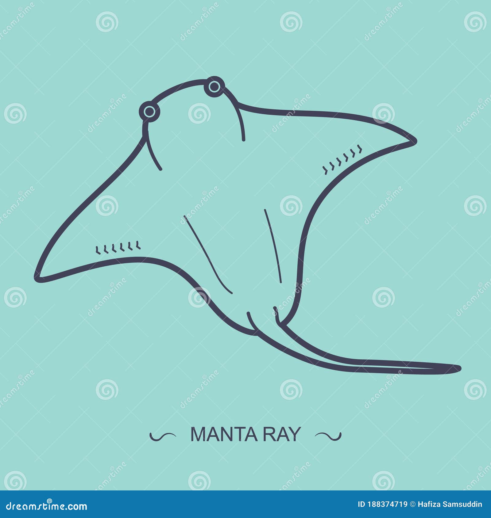 Manta Ray. Vector Illustration Decorative Design Stock Vector ...
