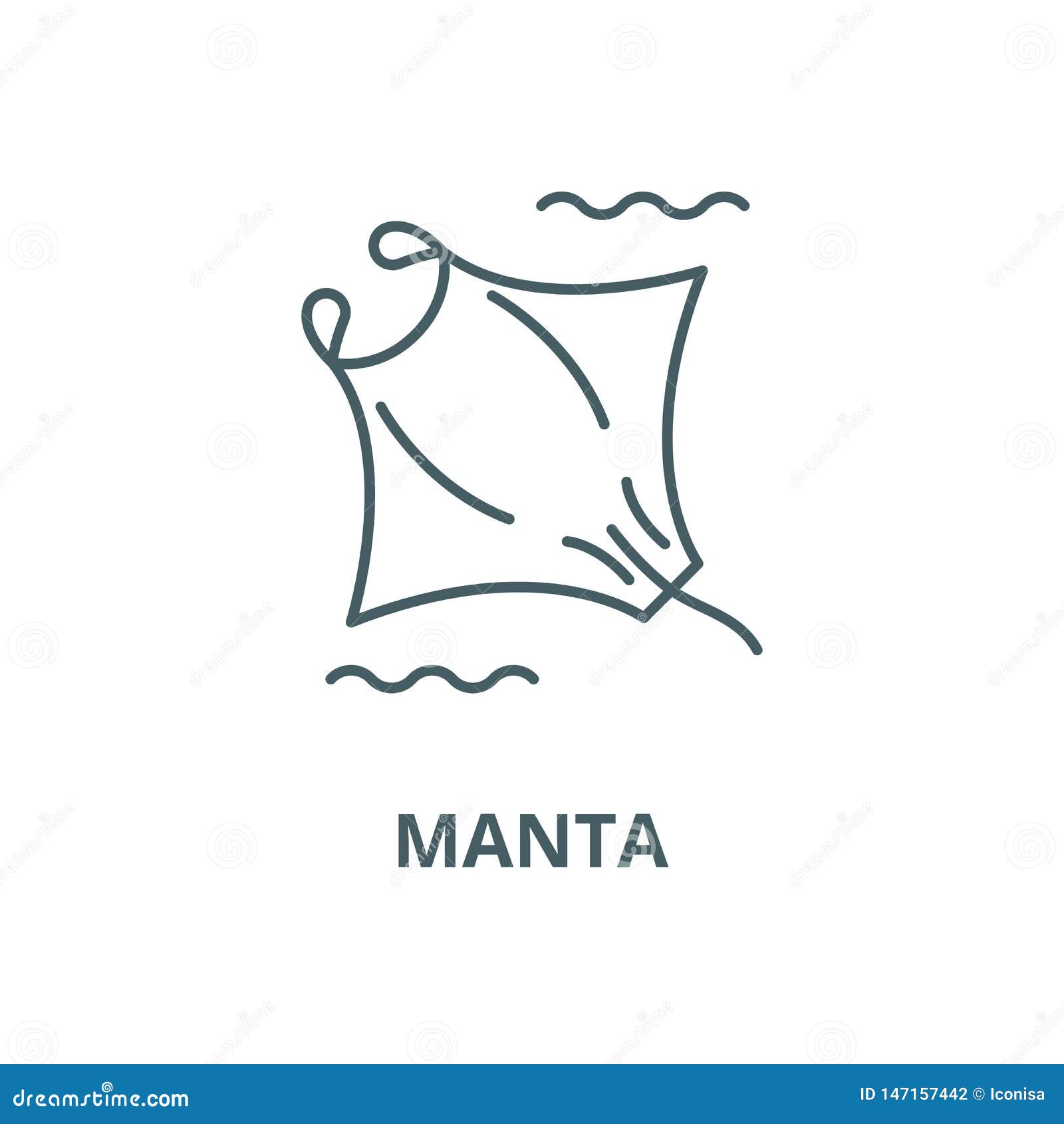Manta Vector Line Icon, Linear Concept, Outline Sign, Symbol Stock ...