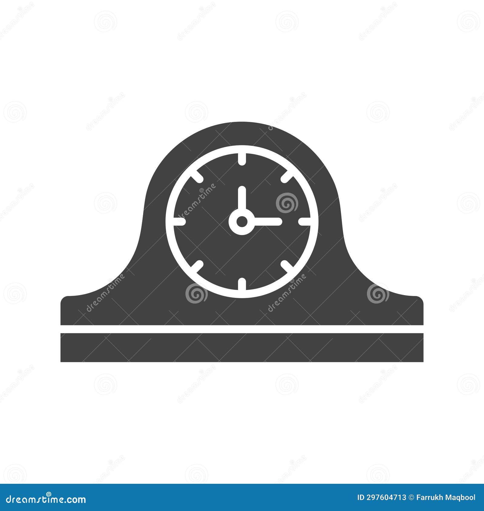 Mantelpiece Clock Icon Vector Image. Stock Vector - Illustration of ...