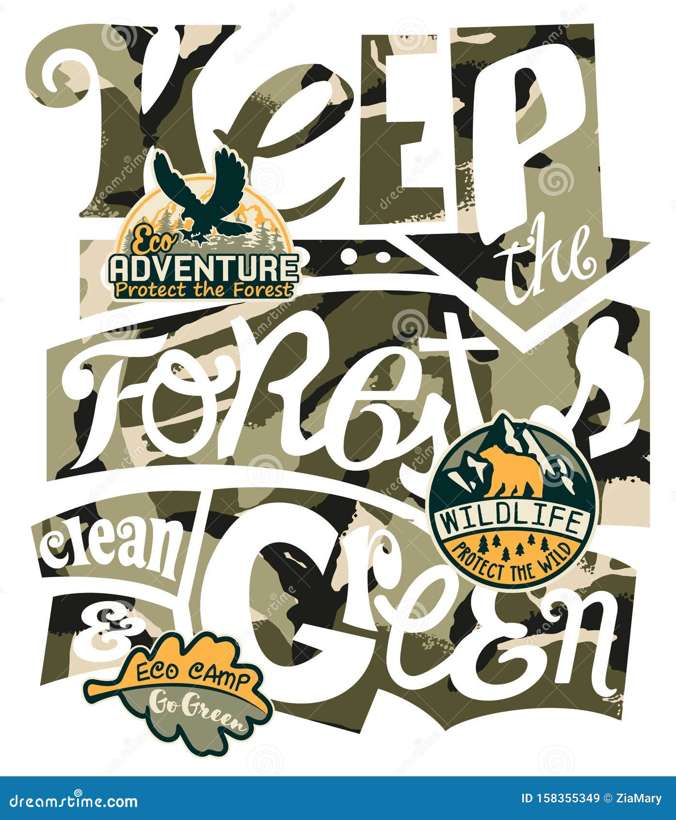 Mantener El Bosque Limpio Y Verde Ilustración del Vector - Ilustración ...